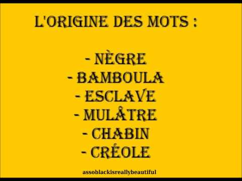 L'origine des mots... Nègre, bamboula, esclave, mulâtre, chabin, créole ...